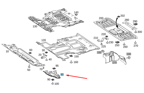 NEW MERCEDES-BENZ GLE W167 FRONT RIGHT UNDERCOVER PANEL A1675202700 NO ...