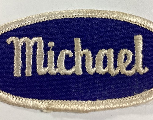 Michael Cloth Cursive Name Patch Vtg 1960s Uniform Shirt RARE VHTF ...