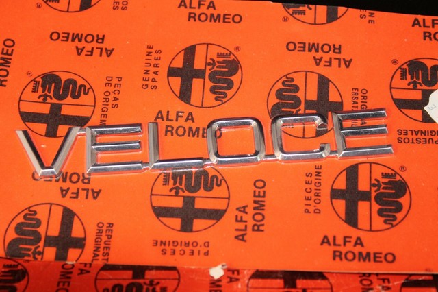 ALFA ROMEO Spider Rear VELOCE Emblem Badge Logo NOS 1991-94 OEM for ...