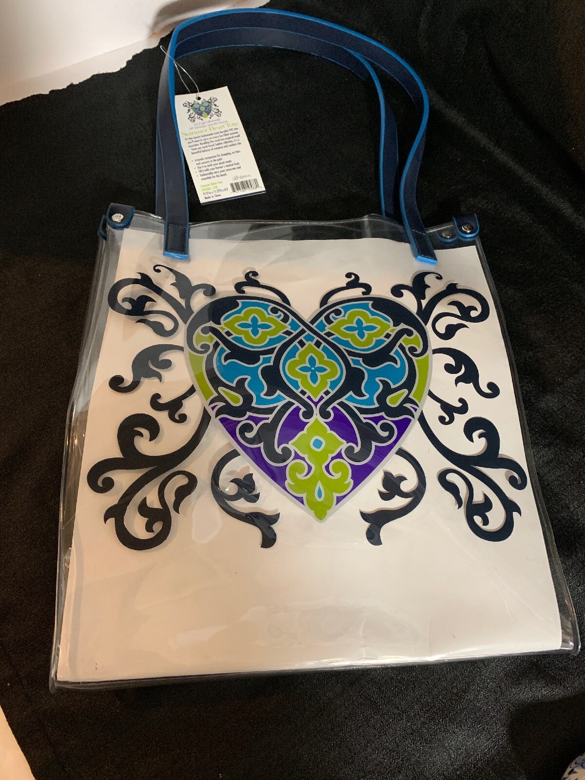 Brighton Vinyl Clear See Through Summer Heart Sophia Collection Tote ...