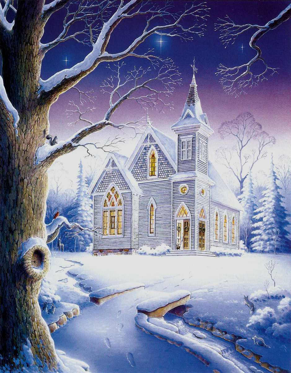 Old Churches In Snow