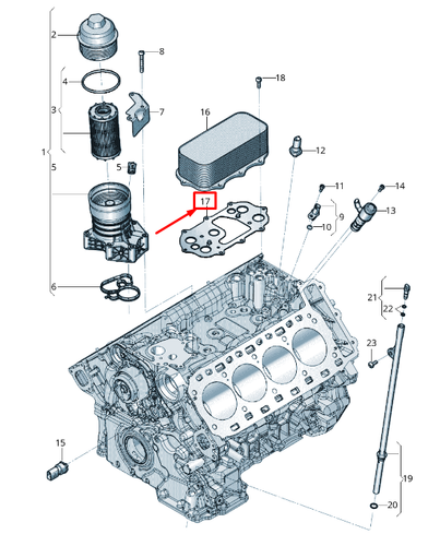 Audi Q8 4MN Engine Oil Cooler Gasket 0P2103161A | OE