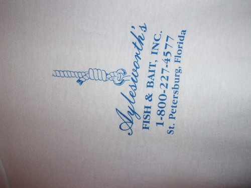 St Pete Fl Aylesworth's Fish n Bait INC white L t shirt Pogy Oil ...