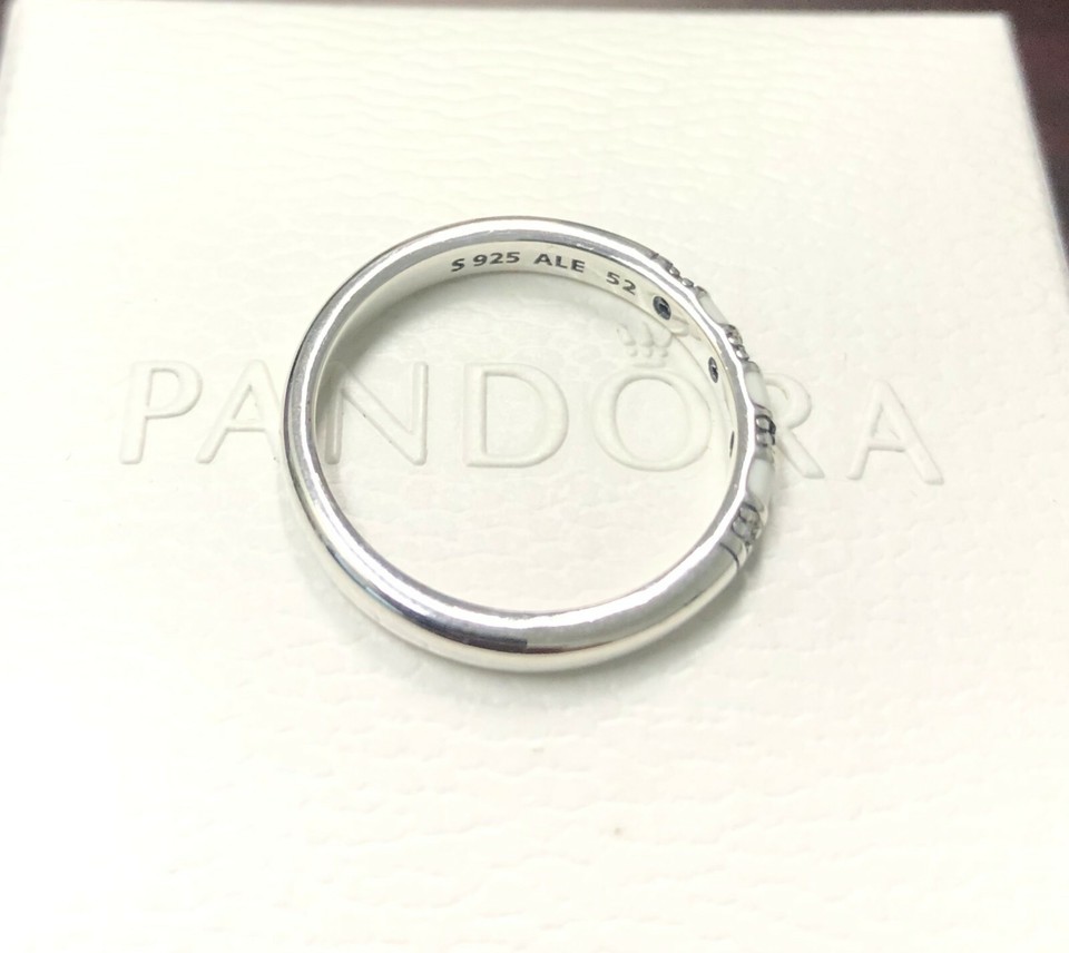 Pandora White Stripes, Exotic Stones, Ring #198052CZ +HINGED BOX ...