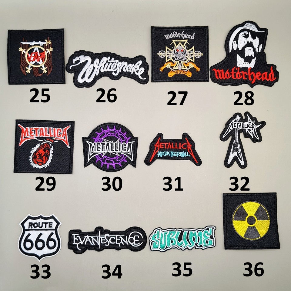 Heavy Metal Punk Rock Band Patches YOU PICK Music Vest Iron On 119 ...