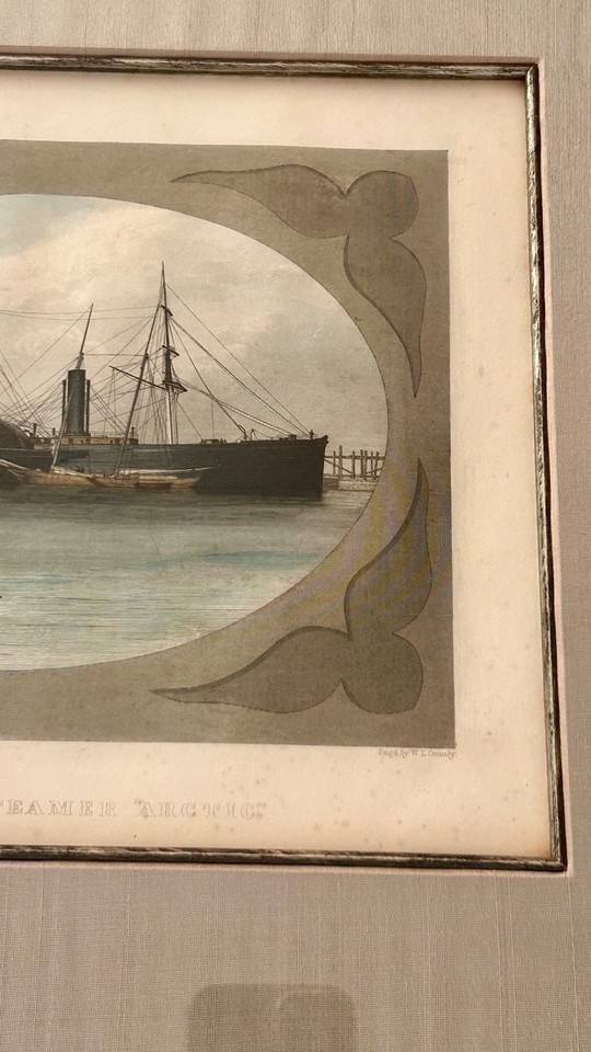 Framed Antique Nautical W.L. Ormsby Engraving US Mail Steamer Artic - Ship Art | eBay