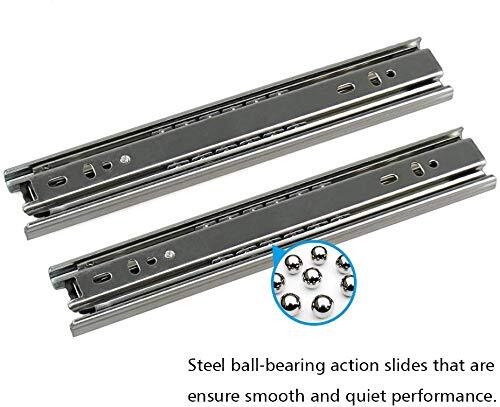 Drawer Slides 8 Inch Full Extension 3 Section Ball Bearing Side Mounted ...