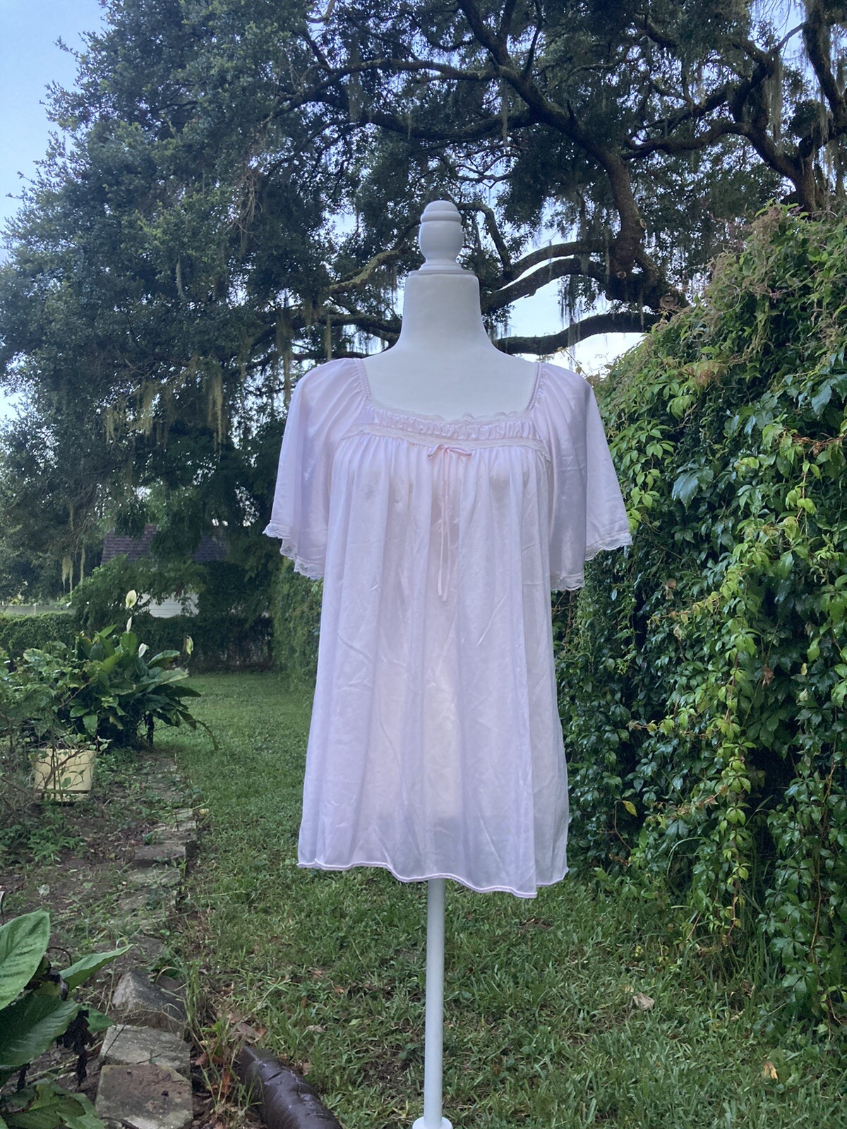 Vintage Deena Light Pink Babydoll Negligee Marty Mara… - Gem
