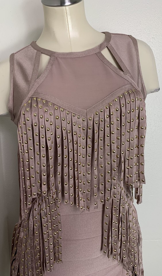 Fashion Nova make a move fringe bandage dress mauve size Small | eBay