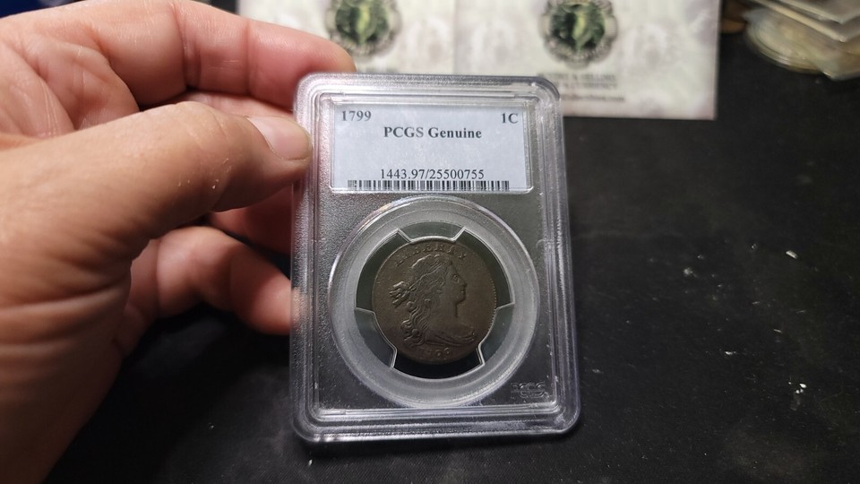 1799 Draped Bust Large Cent 1c PCGS Genuine Looks XF | eBay