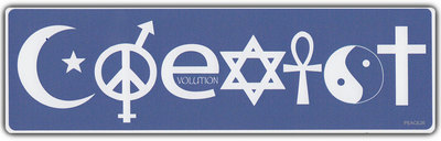 Bumper Sticker: COEXIST Peace Symbol Sticker Purple Design | eBay
