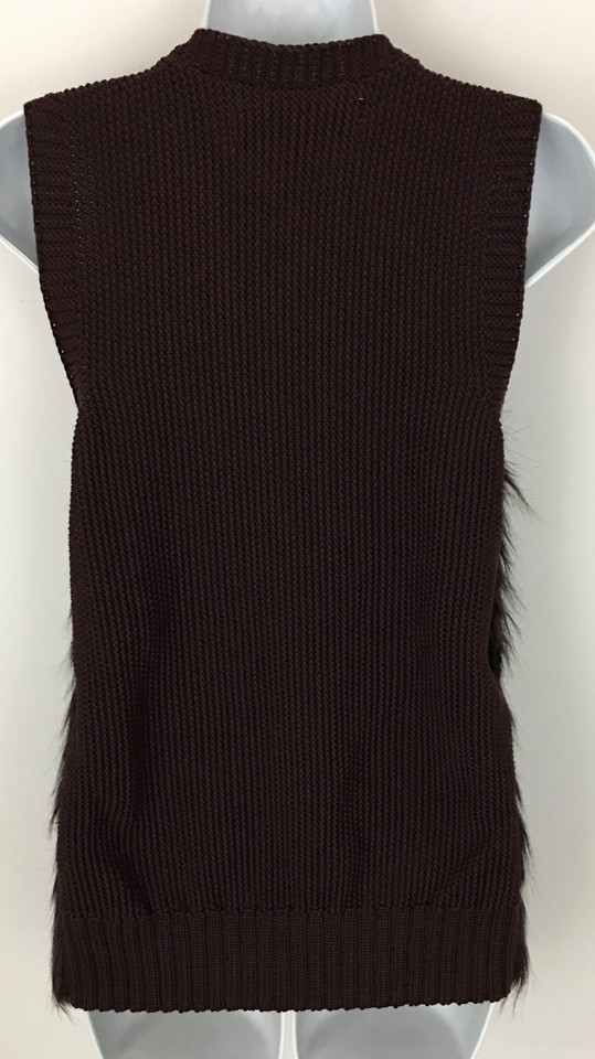 Women's Sebby Burgundy Faux Fur Fashion Vest Sleeveless Size Small | eBay