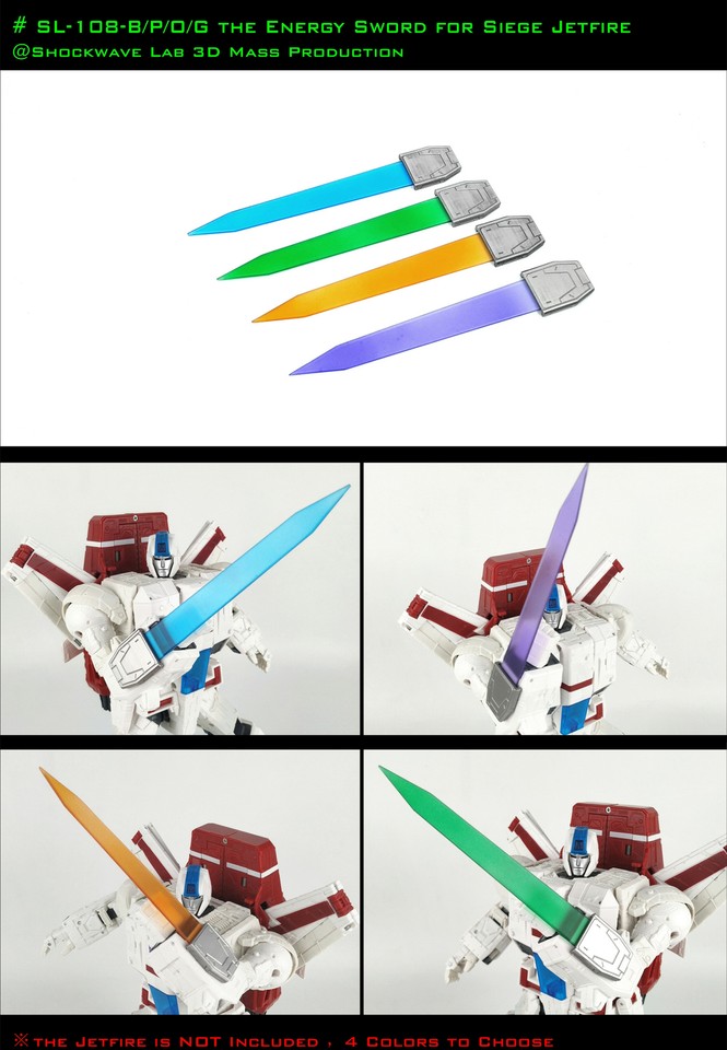New Ver Energy Sword Upgrade Kit For Siege Jetfire Shockwave Lab SL-108 ...