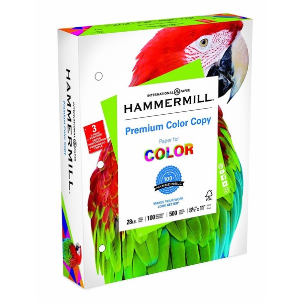 Hammermill Paper Color Copy Digital 28lb 8.5 X 11 Letter 3 Hole Punch ...