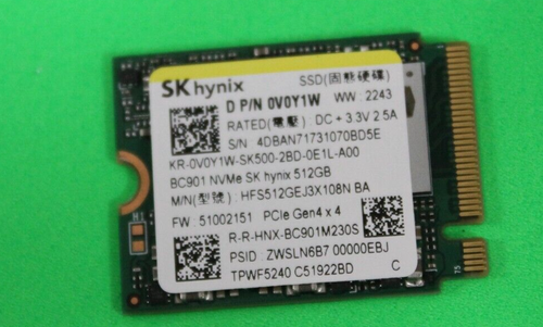 SK Hynix BC901 512GB M.2 2230 Gen4x4 PCIe NVMe SSD 30mm For STEAM DECK ...