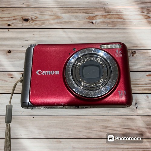 Canon PowerShot A3100 IS 12.1MP Digital Camera - Red W/ Battery ...
