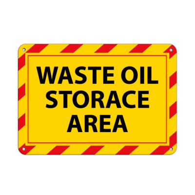 Horizontal Metal Sign Multiple Sizes Waste Oil Storage Area B Hazard ...