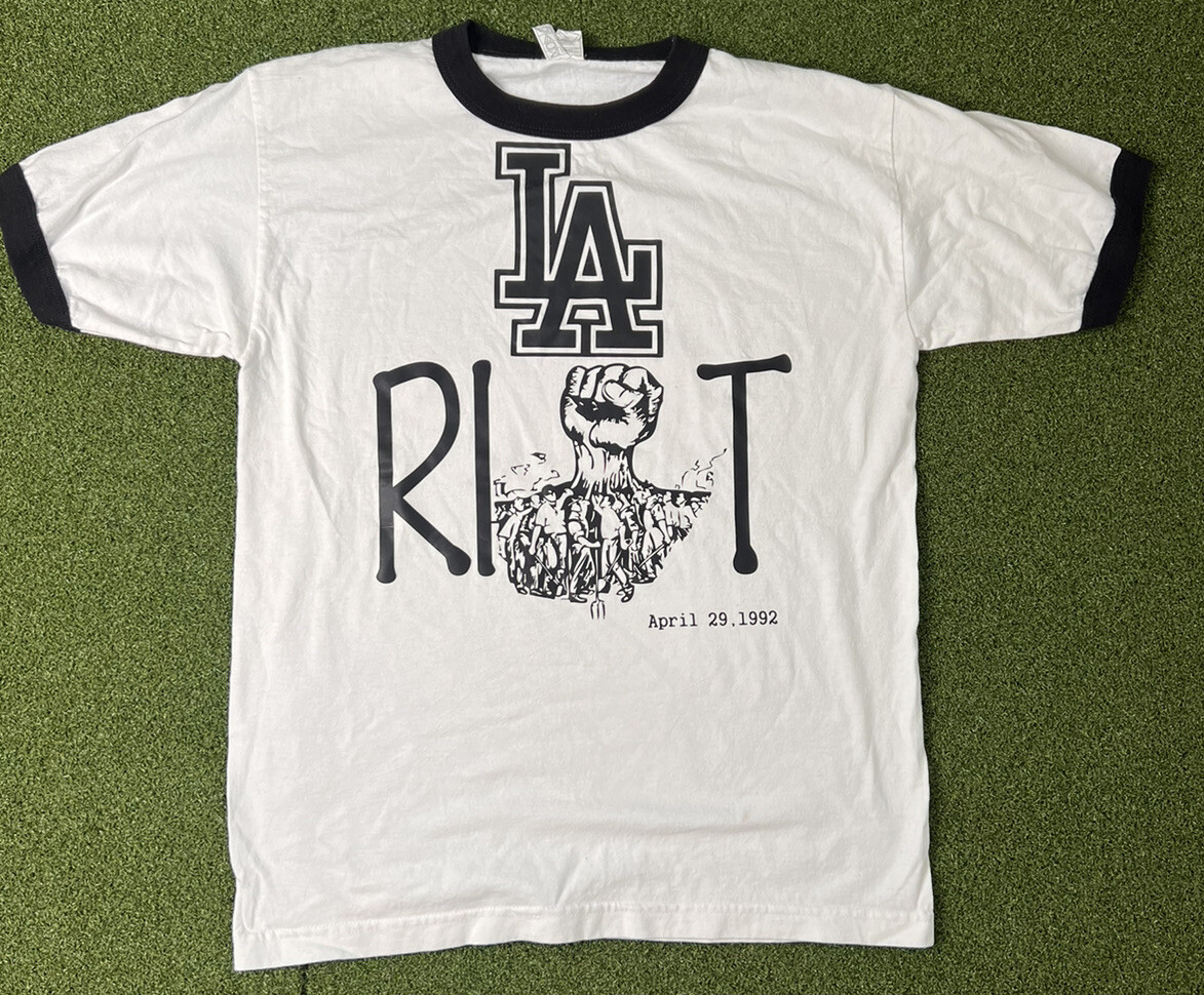 VINTAGE Los Angeles LA Riots 1992 T-shirt Men Medium … - Gem