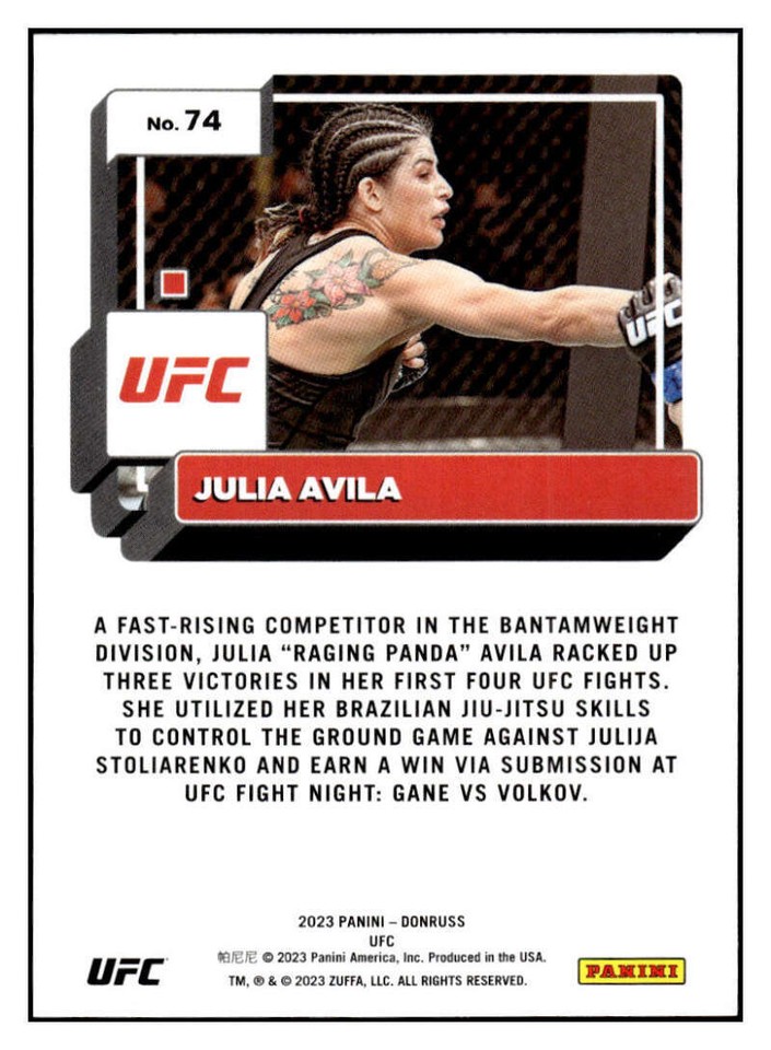 JULIA AVILA 2023 Donruss Press Proof Silver #74 UFC MMA ID:68490 | eBay