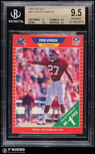 Steve Atwater RC BGS 9.5: 1989 Pro Set Rookie Card #492 POP 8 | eBay
