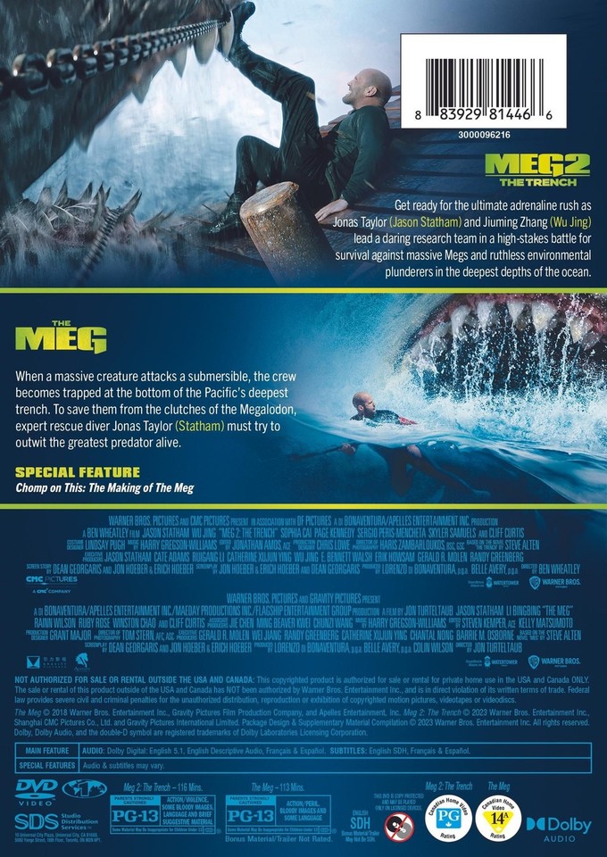 The Meg / The Meg 2 DVD NEW 883929814466| eBay