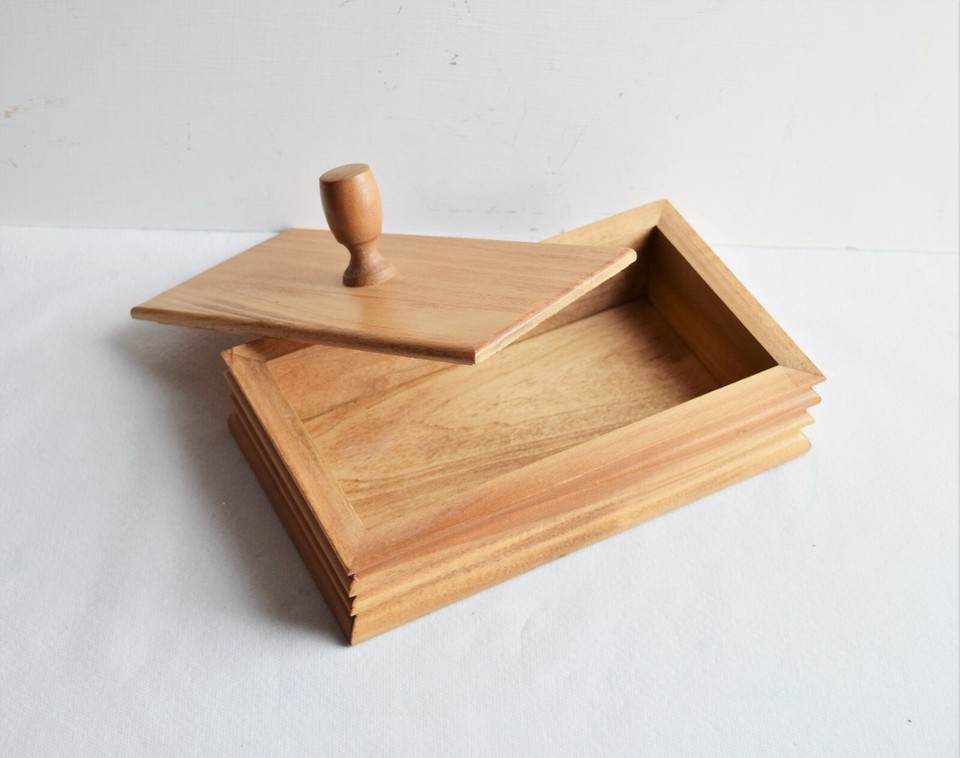 2005 Signed Handmade Wooden Box With Lid/ George Raub Minot ND Keepsake ...