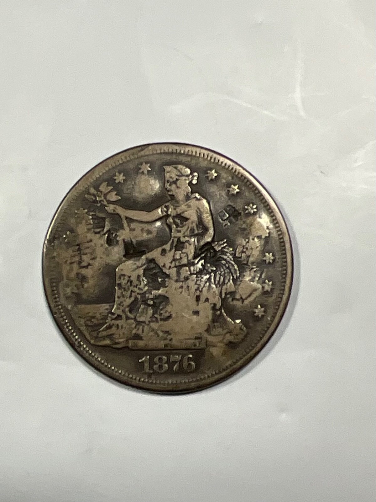 1876 S TRADE DOLLAR VF CHOP MARKED | eBay