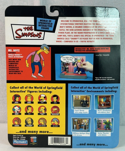 Playmates Toys The Simpsons Interactive Ms. Botz Action Figure for sale ...