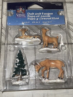 *NIP* 1999 Lemax Carole Town 4 Pc Set “Dad and Fawns” Figurines Item ...