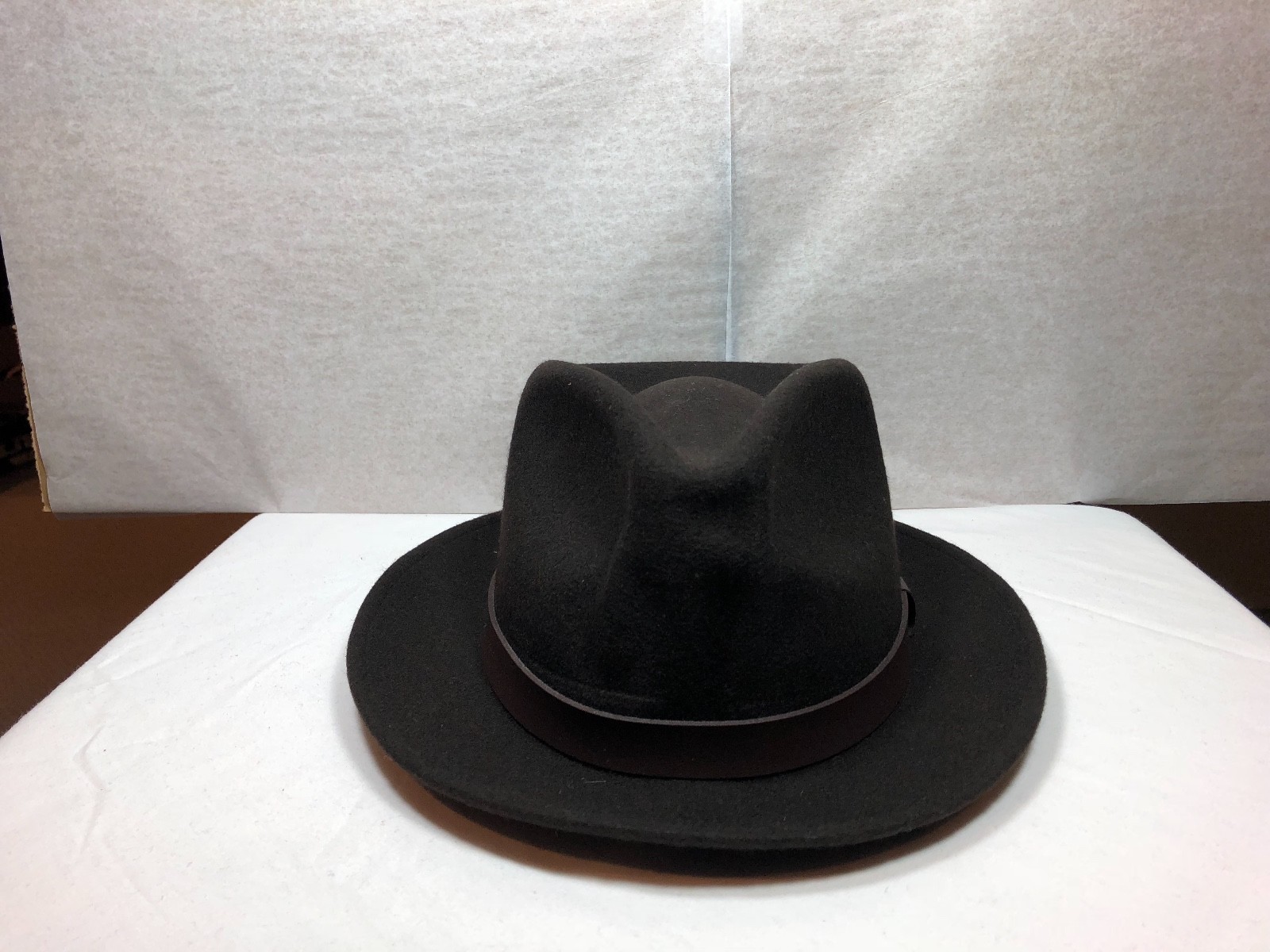 NEW Stetson Prof Hat with Brand Pin Brown and Black 100% Wool MADE IN ...