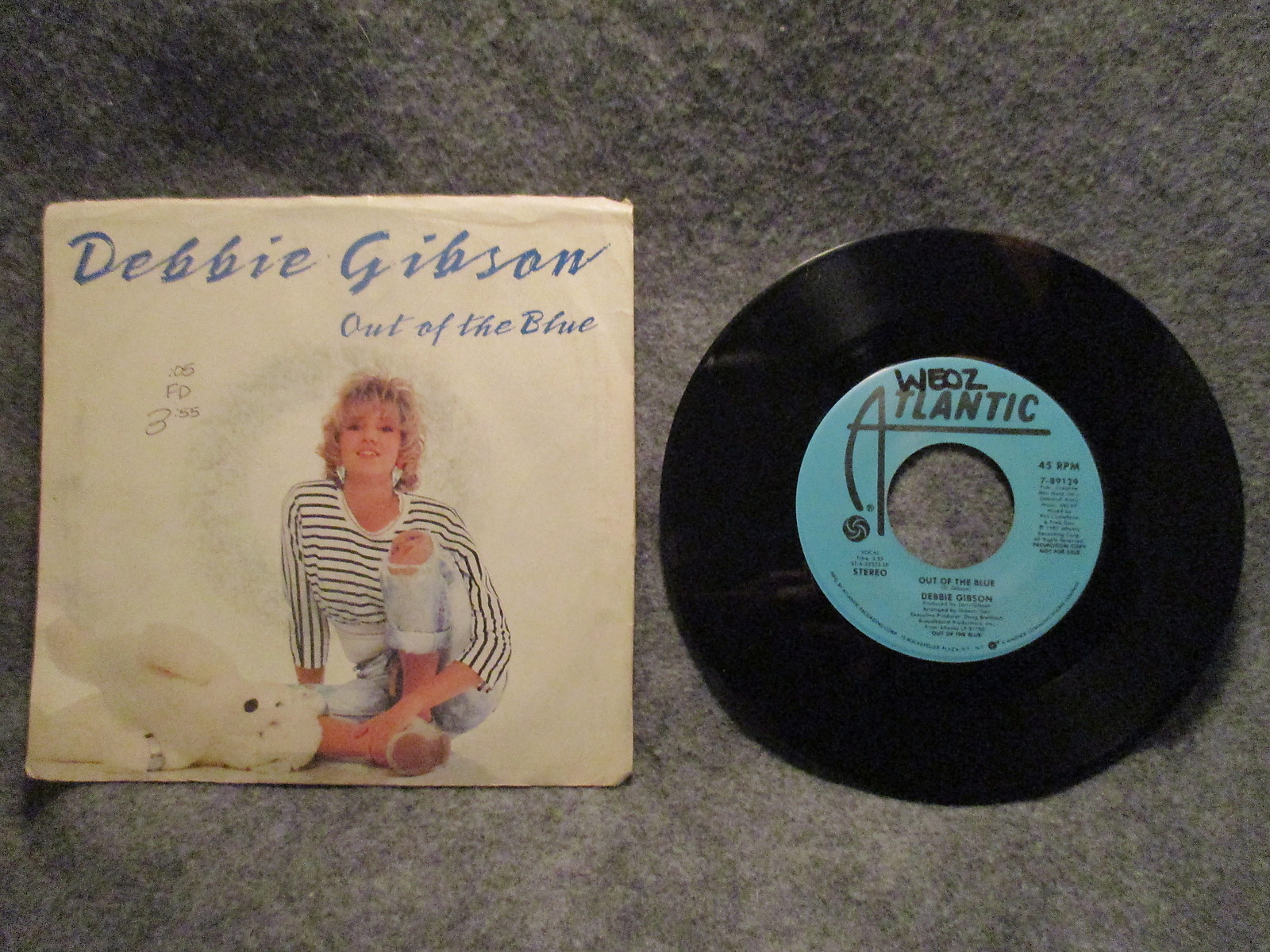 45 RPM 7" Record Debbie Gibson Out Of The Blue 1987 Atlantic Records 7 ...
