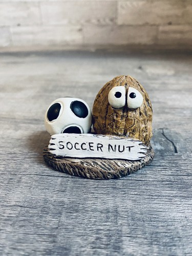 Vintage Soccer Nut Walnut Paperweight Figurine Shade Tree Creations | eBay