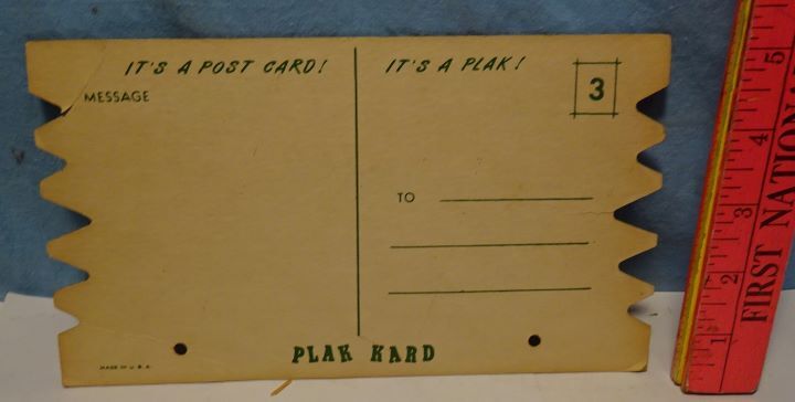 ** Vintage - CHEER-UP - large PLAK Postcard - WOOD LIKE - really NEAT ...