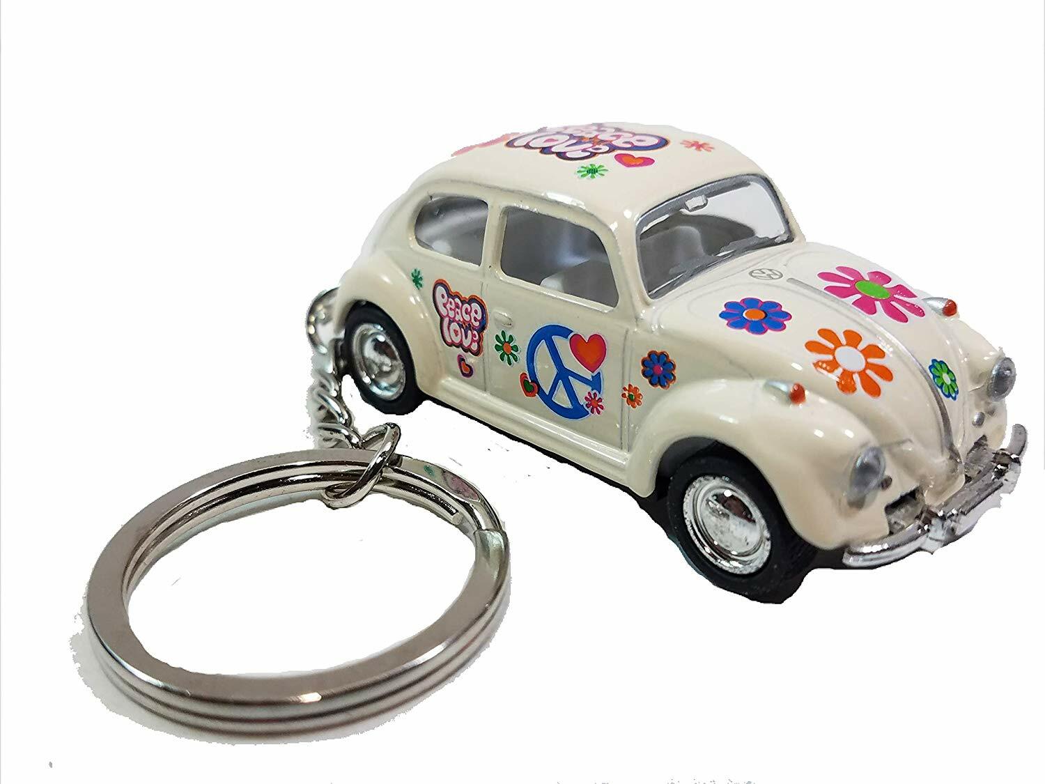 Kinsmart - 1:64 Scale White 1967 Volkswagen Beetle Keychain ...