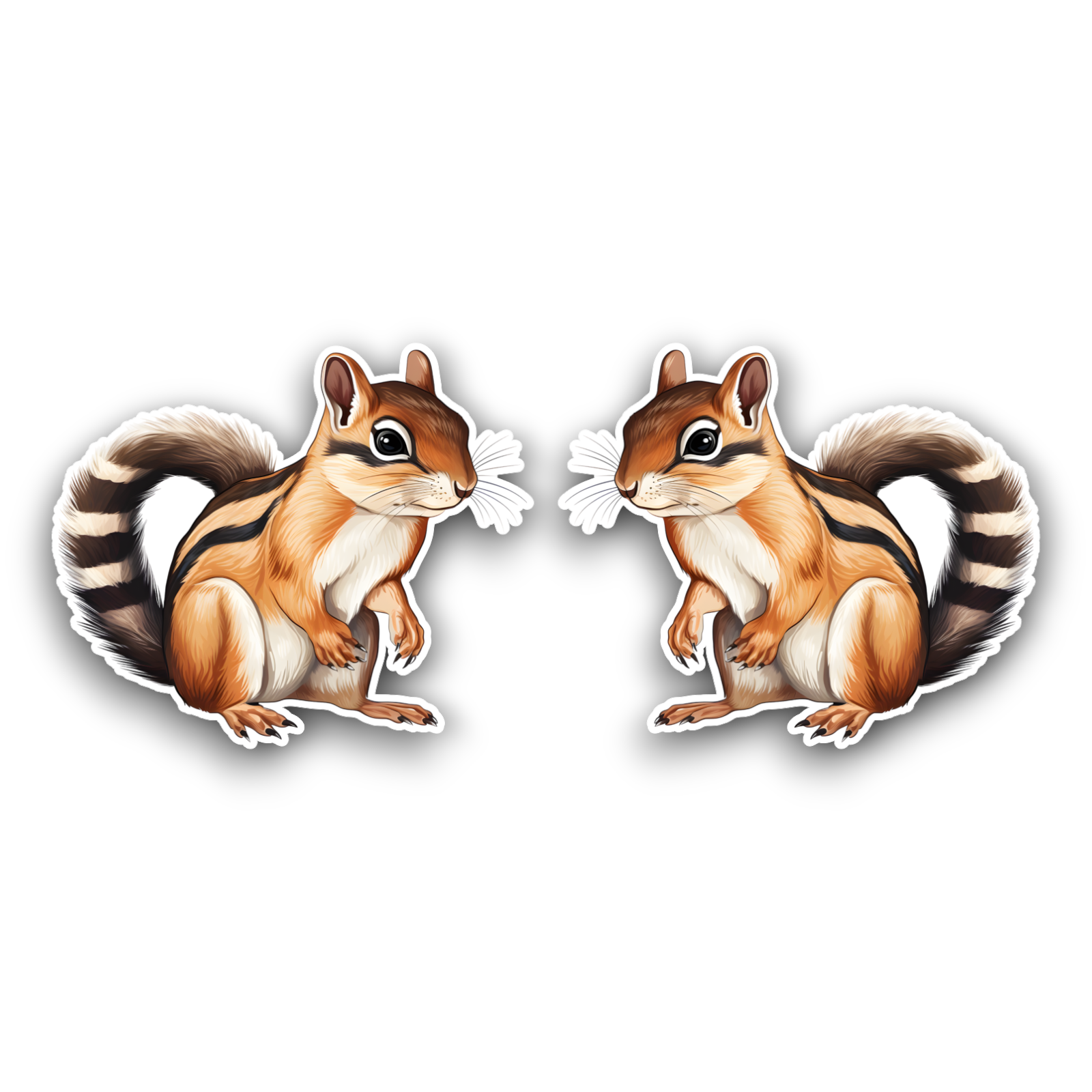 2x Small Cute Chipmunk Watercolour Wild Animal Vinyl Sticker Decals ...