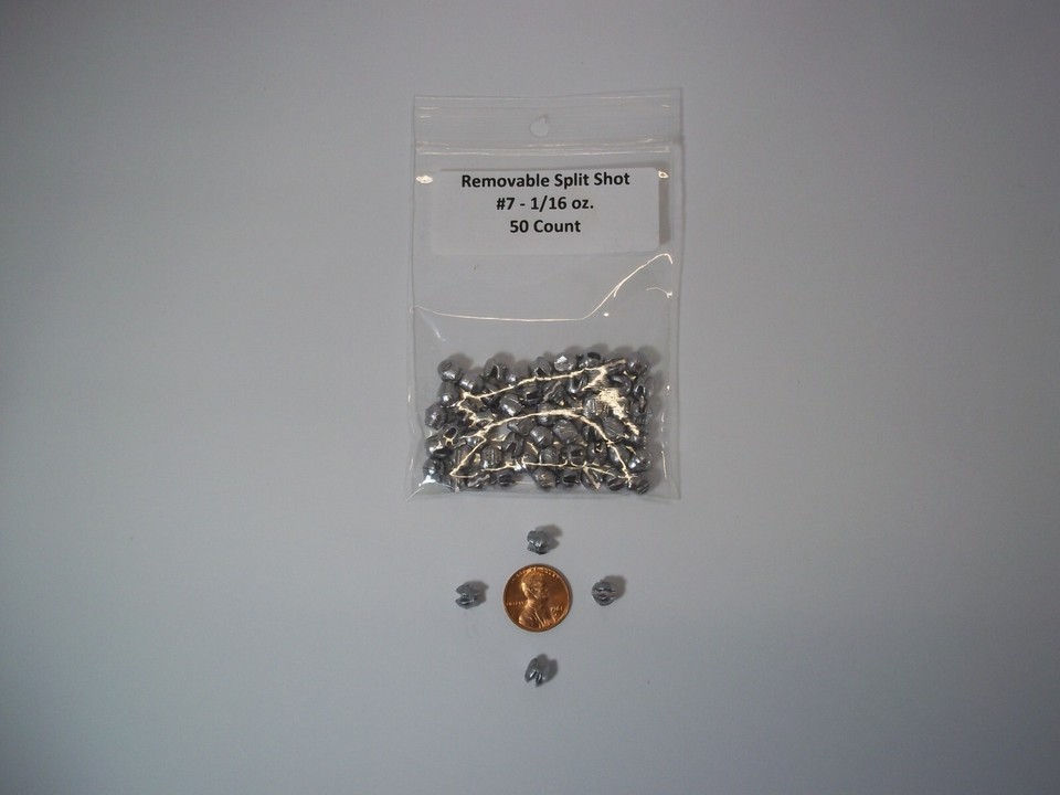 Removable Lead Split Shot Sinkers - #7-1/16oz., #4-1/8oz, #2-1/4oz., #1 ...