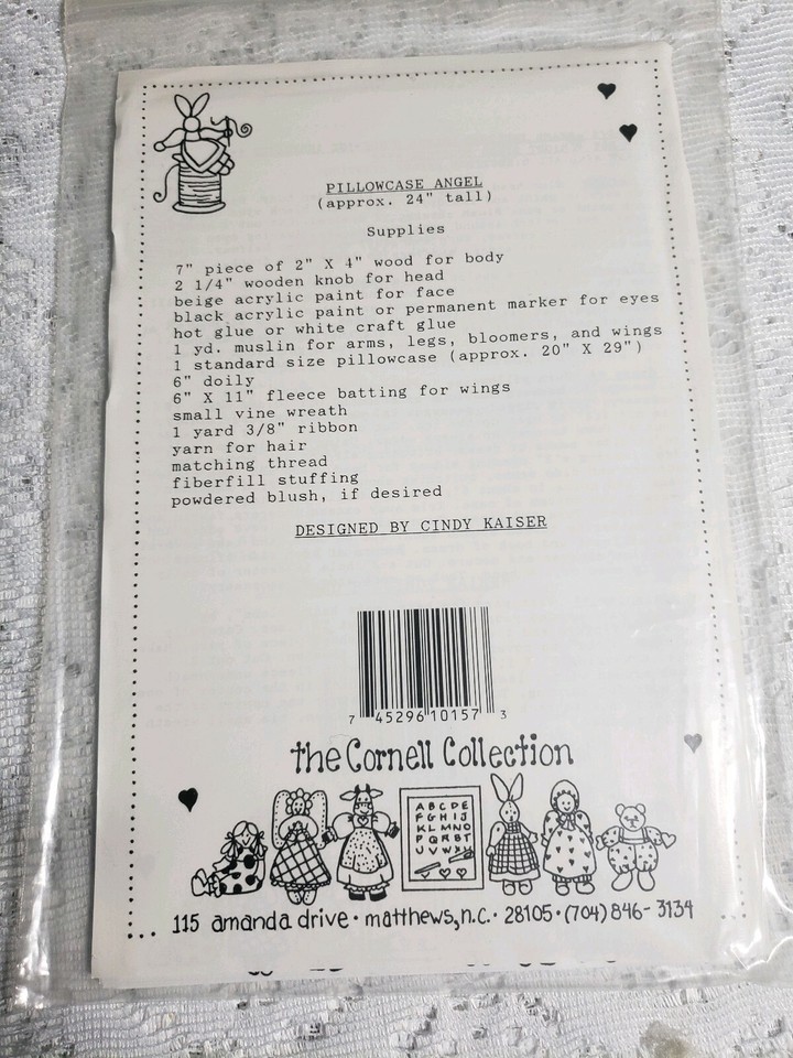 Vintage Pattern The Cornell Collection NB157 Pillowcase Angel 14" Tall ...