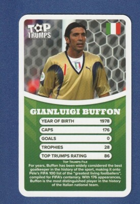 GIANLUIGI BUFFON 2020 Top Trumps Legends Of Football Game Card Soccer ...