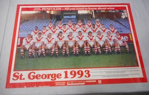 #FF. 1993 ST GEORGE RUGBY LEAGUE TEAM POSTER | eBay