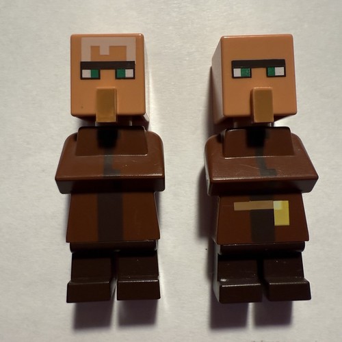 LEGO MINECRAFT Villager Farmer Minifigure min028 + Dark Tan Pouch ...
