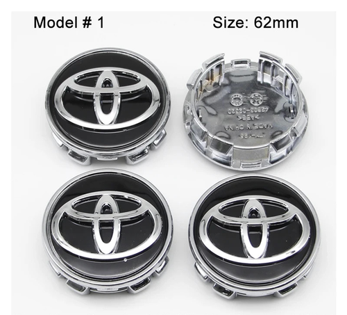 4 PCS TOYOTA WHEEL RIM CENTER HUB CAPS CHROME LOGO PRIUS 57mm 62mm ...