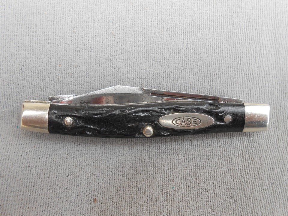 VINTAGE CASE XX 6233 ROUGH BLACK LONG PULL PEN POCKETKNIFE | eBay