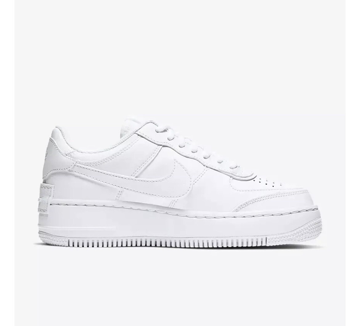 Nike WMNS Air Force 1 Shadow Triple All White White AF1 Womens Size 7.5 ...