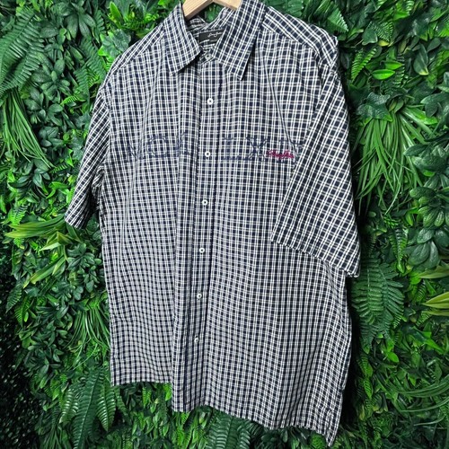 Mens Shirt XXL Blue Plaid Unique Design Script Font Sean John 0585 | eBay