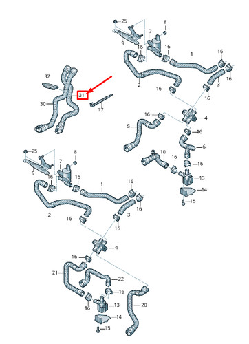NEW AUDI A4 AVANT B8 ENGINE HVAC HEATER HOSE 8K1819373BJ ORIGINAL NO🇺🇸 ...