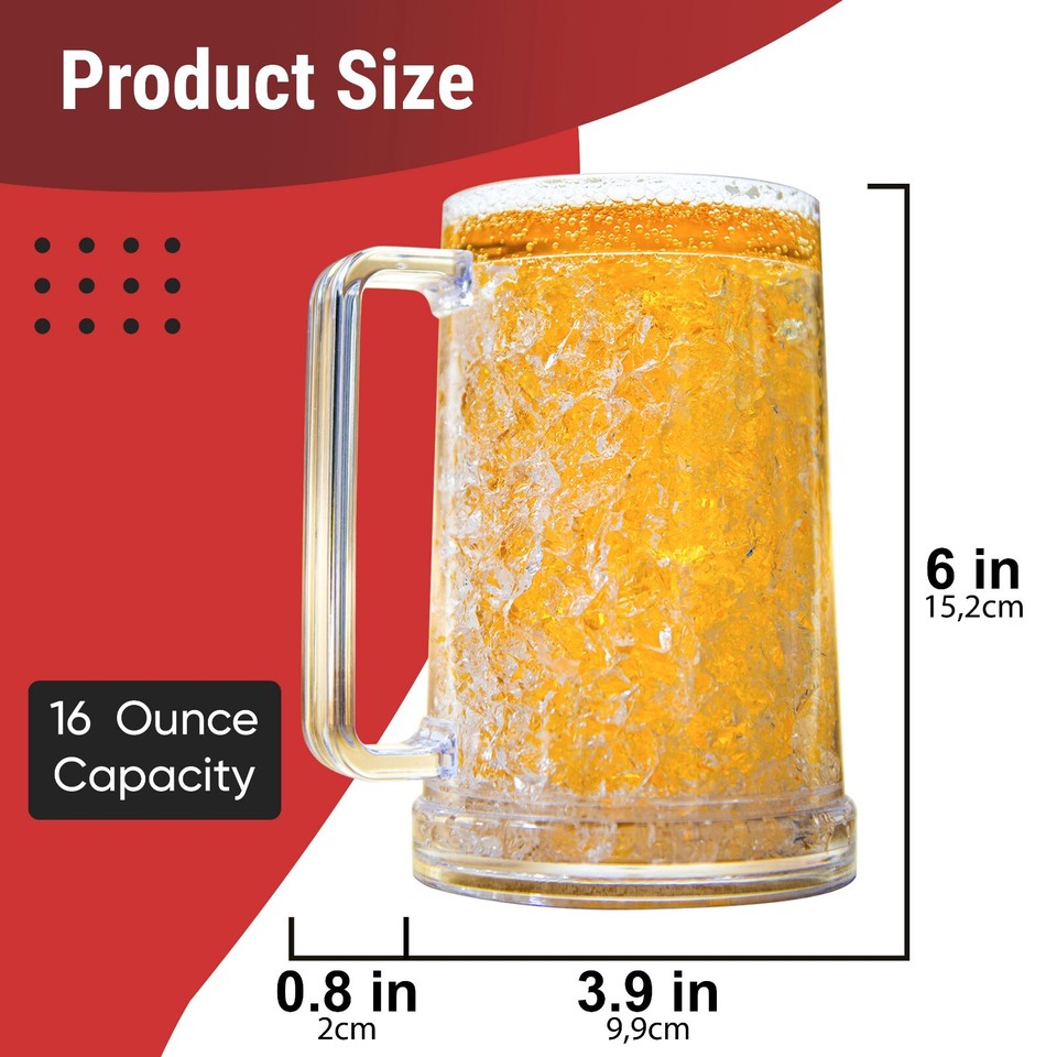 Beer Mugs For Freezer, Beer Mug, Double Walled Freezer Mugs With Gel ...