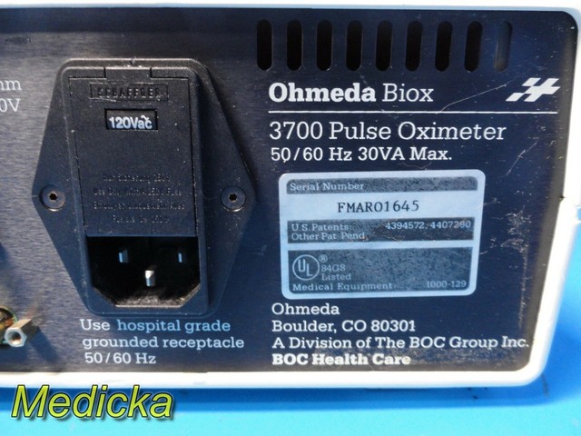 Ohmeda Biox 3700 Pulse Oximeter Spo2 for sale online | eBay