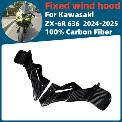 For Kawasaki ZX-6R 636 2024-2025 100% Carbon Fiber Spoiler Winglet Wing ...