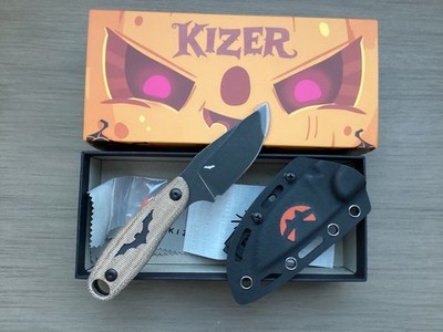Kizer Hare Fixed Knife Nitro-V Blade Micarta &G10 Handle +Sheath ...