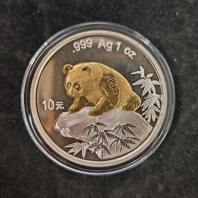 1999 China 10 Yuan Beijing Coin Expo 1oz Gilt Panda Silver Coin | eBay